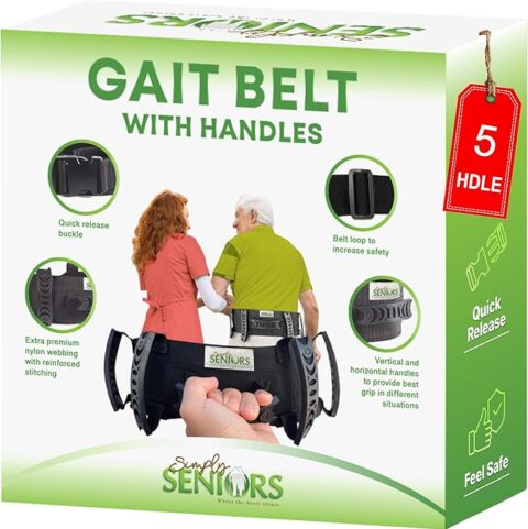 Gait Belt for Seniors – Transfer Gate Belts With Handles for Lifting ...